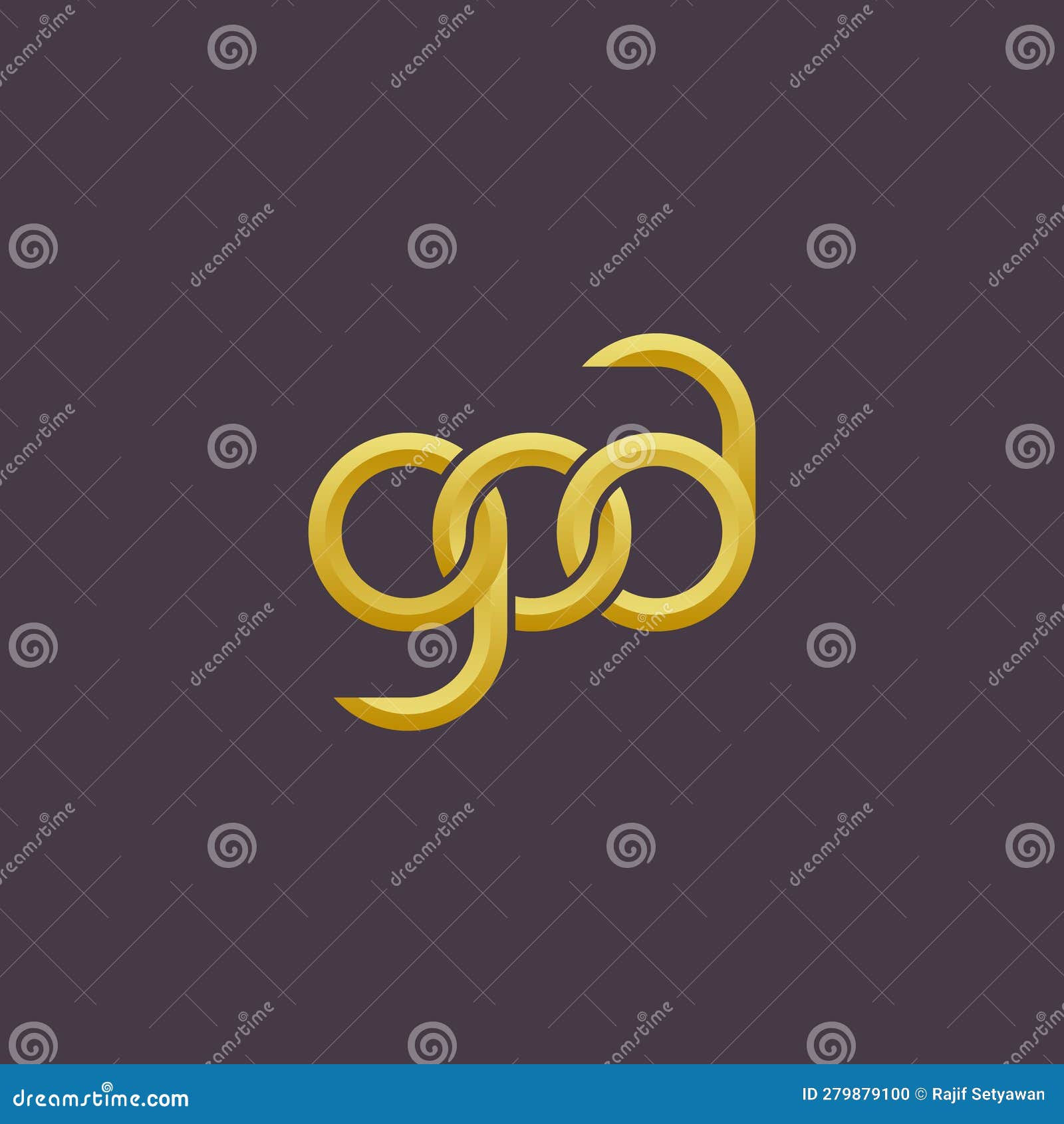 Linked Letters GOA Monogram Logo Design Stock Vector - Illustration of ...