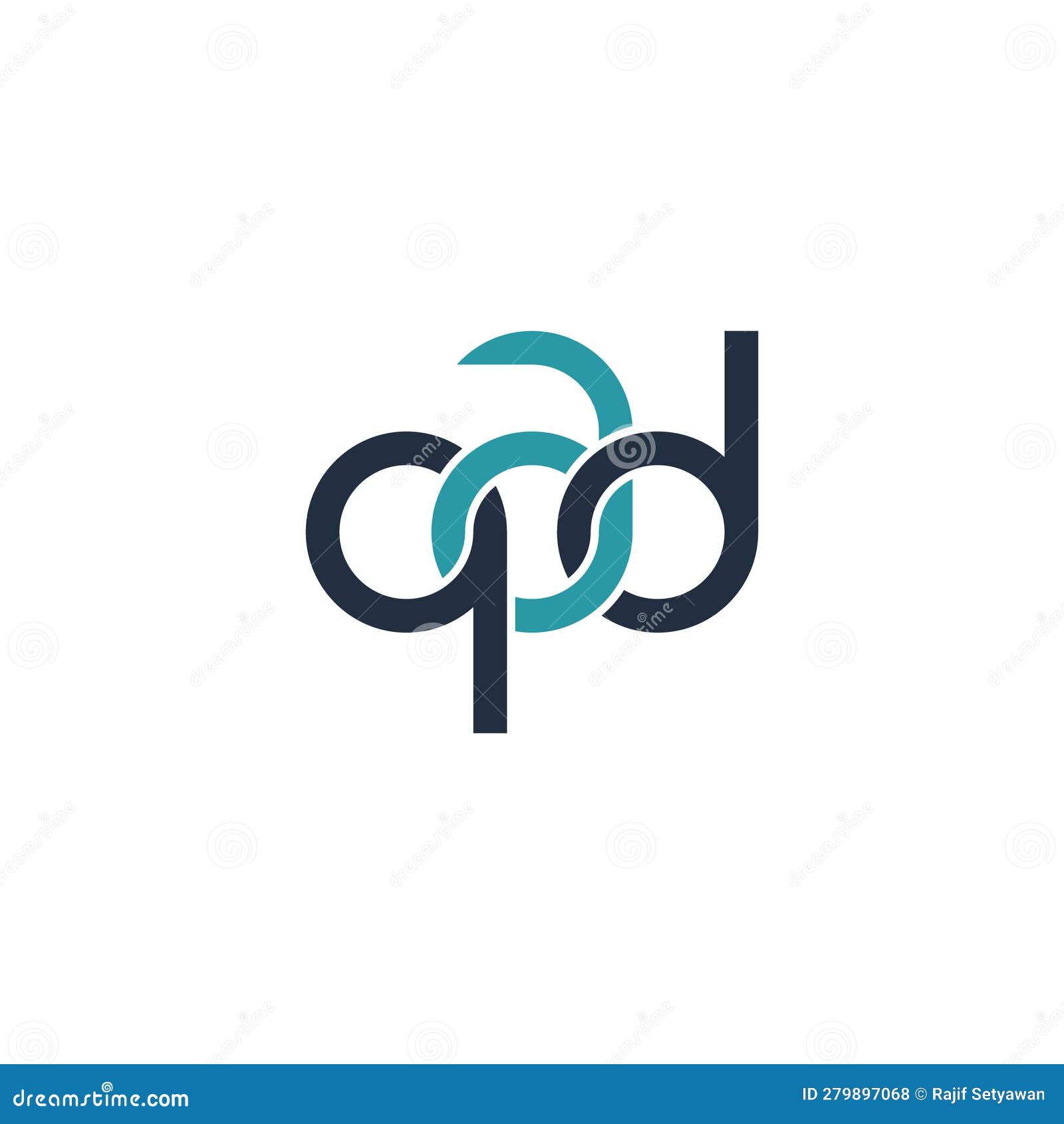 Linked Letters QAD Monogram Logo Design Stock Vector - Illustration of ...