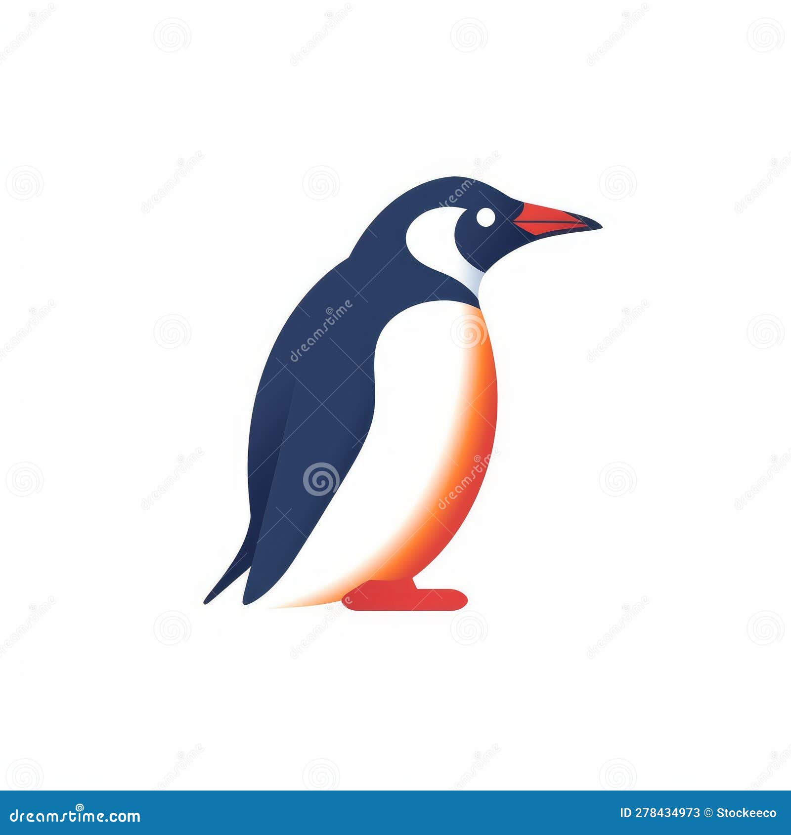 Minimalistic Penguin Logo in 2d Vector Icon Style Stock Illustration ...