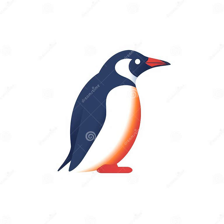 Minimalistic Penguin Logo in 2d Vector Icon Style Stock Illustration ...