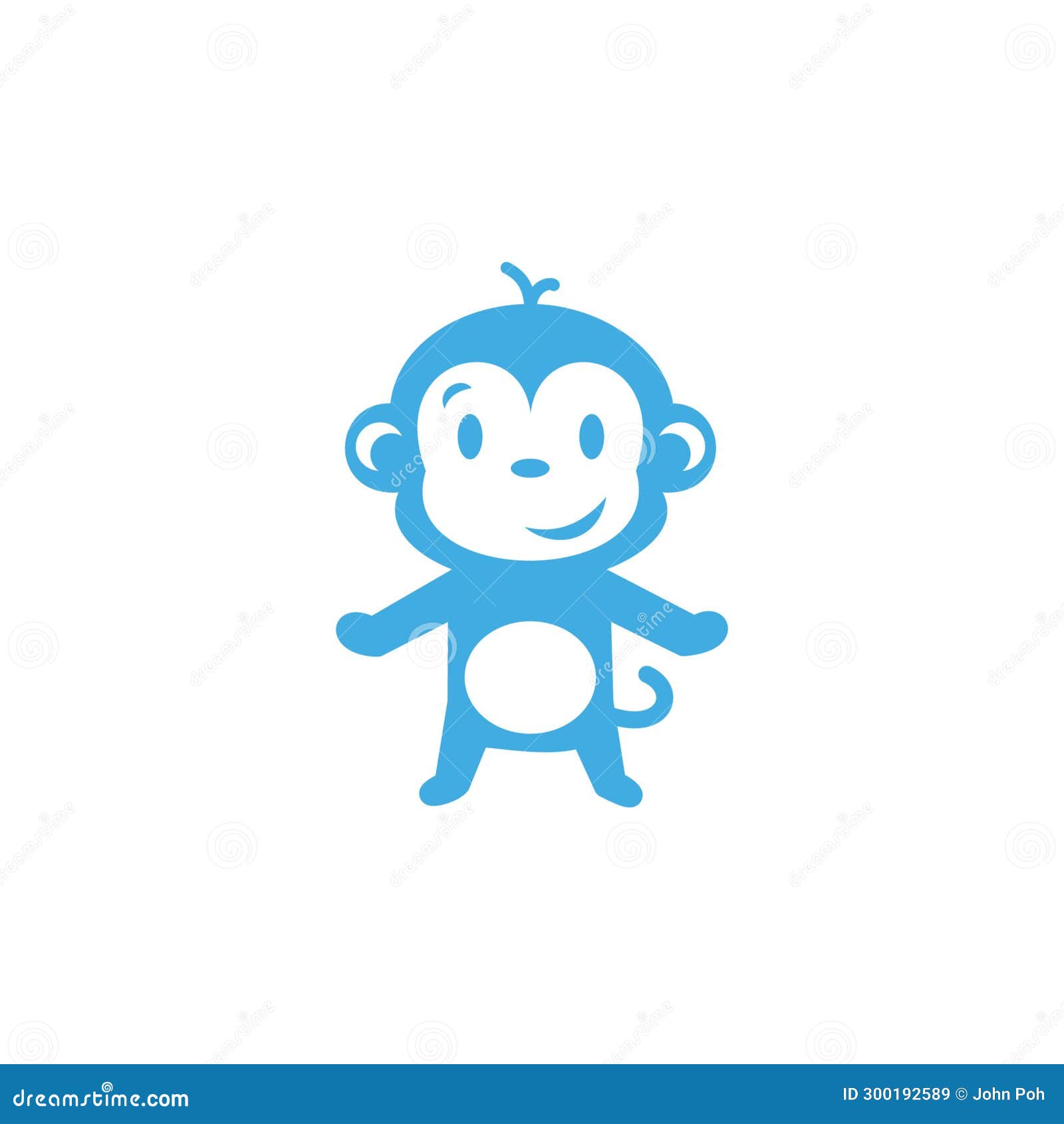 Logo of a Cute and Smiling Monkey Looking Friendly and Happy Stock ...
