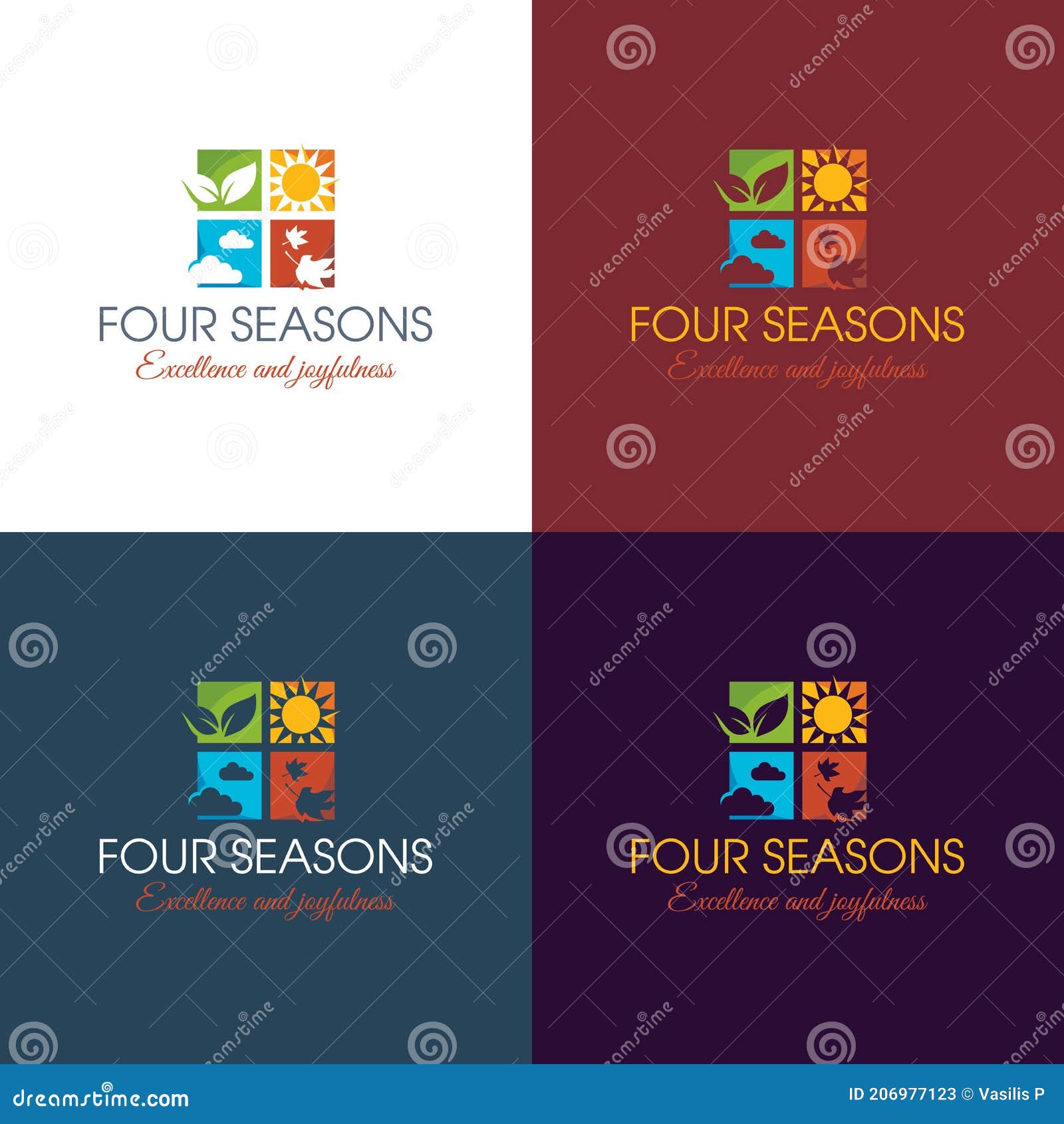 Four Seasons Logo and Icon stock vector. Illustration of represent ... Four Seasons Logo and Icon stock vector. Illustration of represent ...
