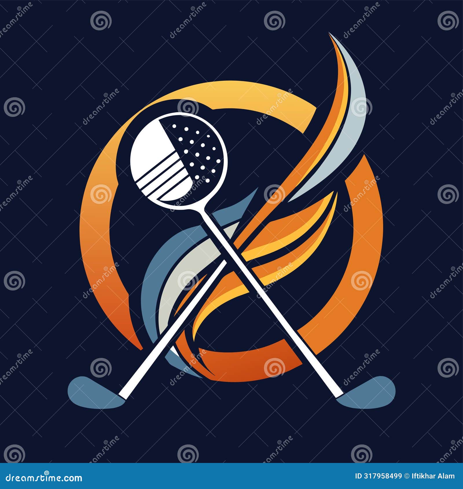 Logo Featuring a Sleek Design with a Golf Club and Ball Intertwined, a ...