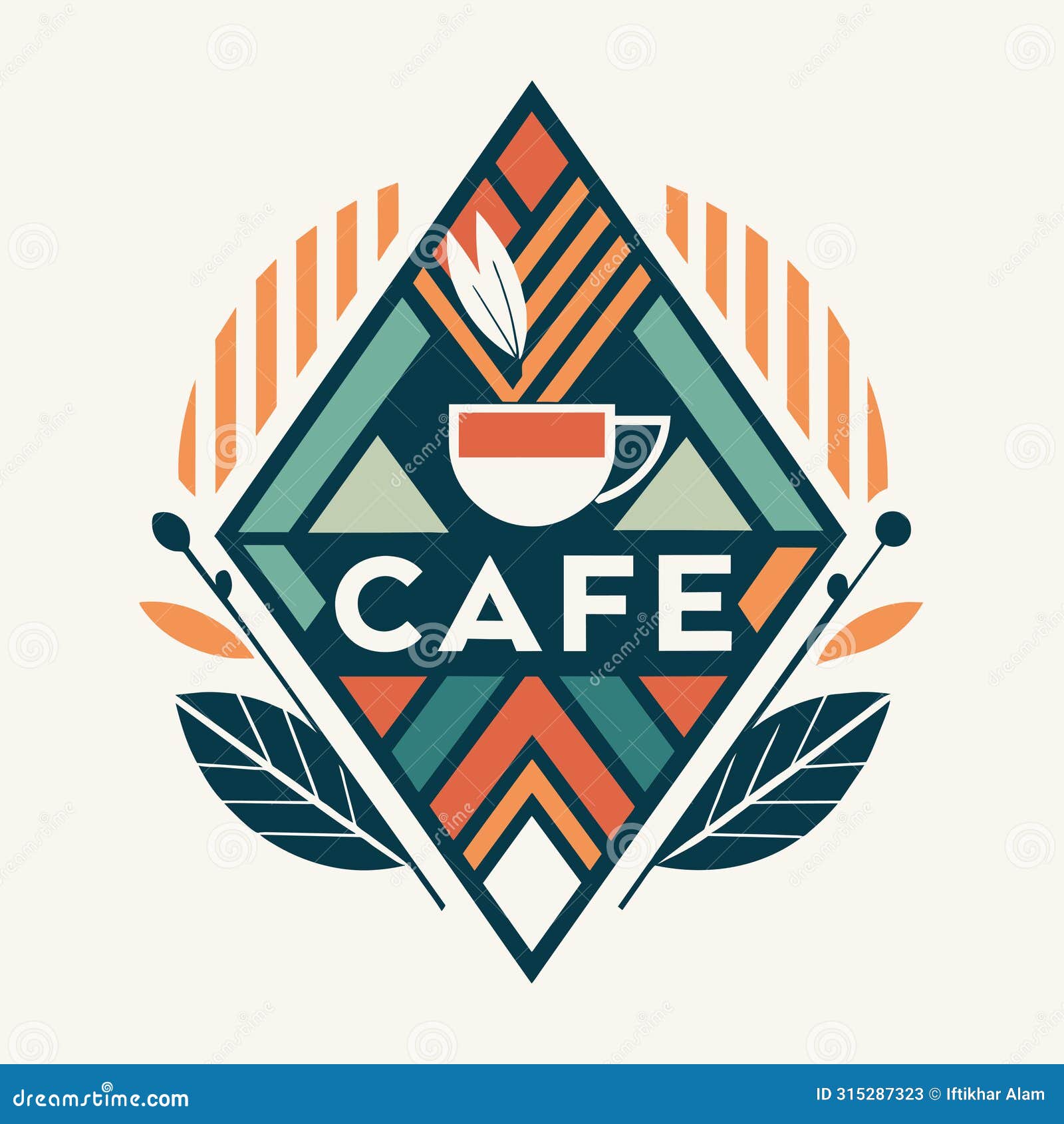 A Logo Featuring a Stylized Cup of Coffee for a Cafe Brand Identity ...