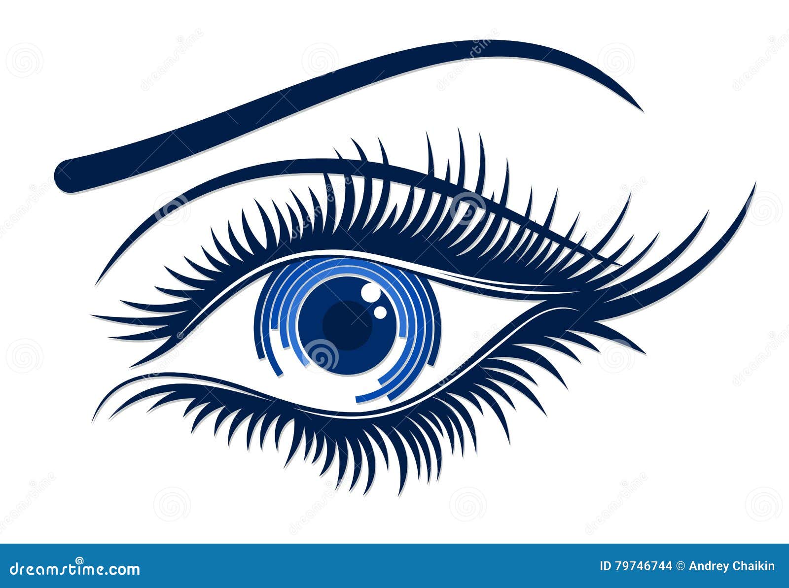 Logo female eye. stock vector. Illustration of human - 79746744