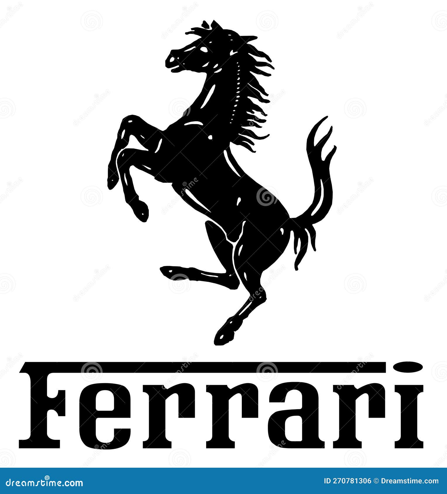 Ferrari logo 3d editorial photo. Illustration of silhouette - 270781306