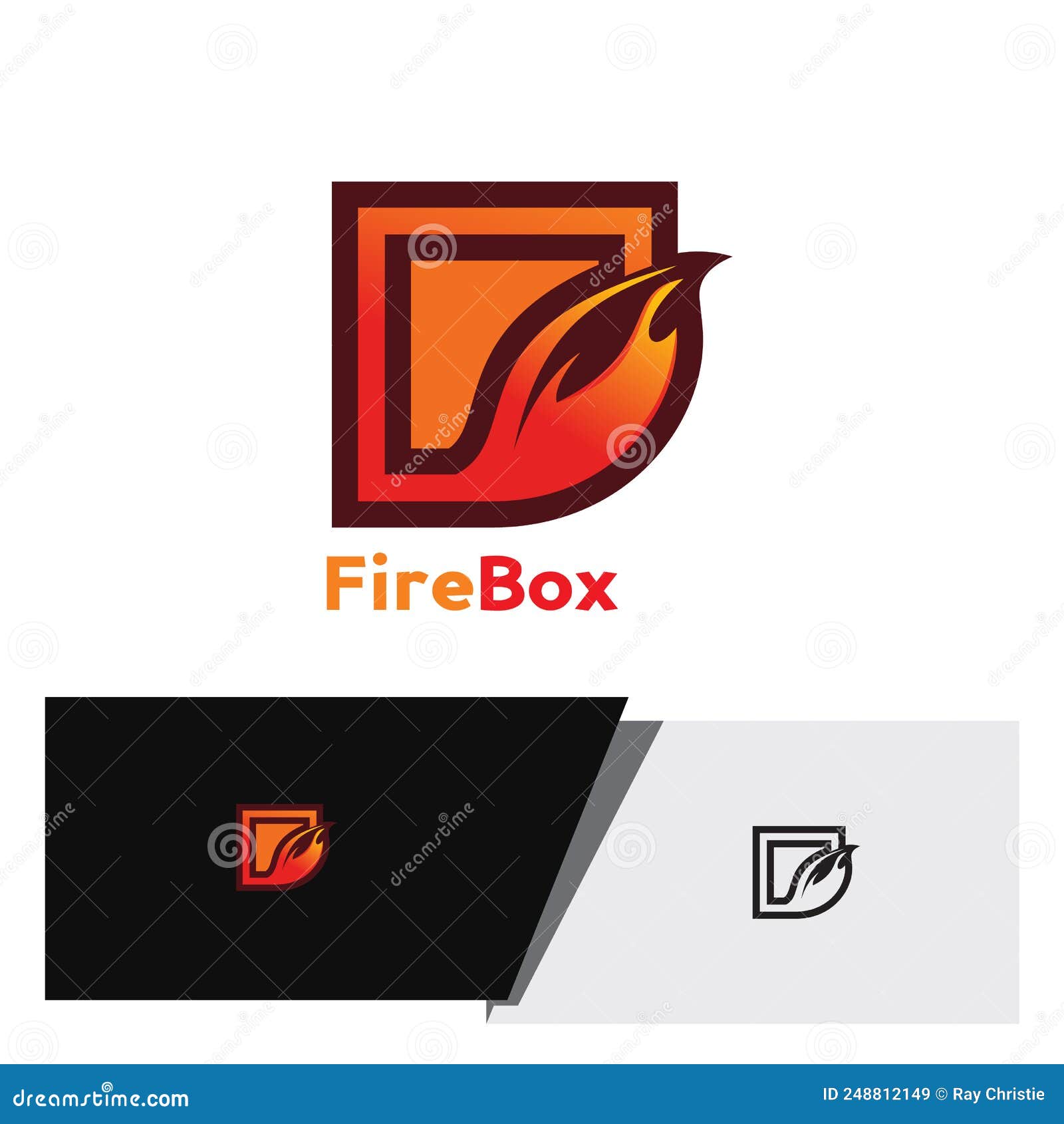 Simple Creative Fire Box Logo Stock Vector - Illustration of business ...