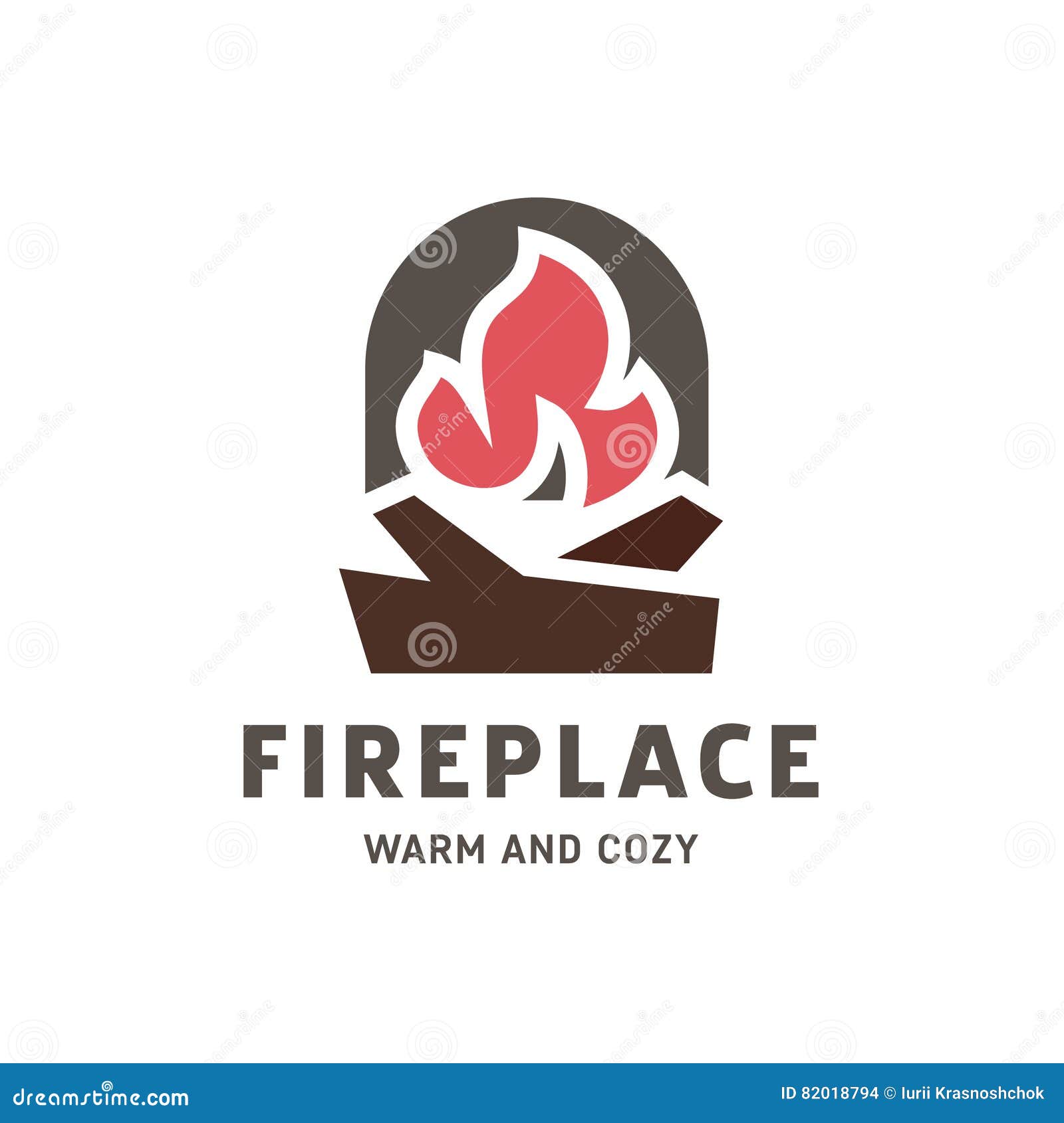 Logo Fireplace Vector into Flat Style Trend Stock Vector - Illustration ...