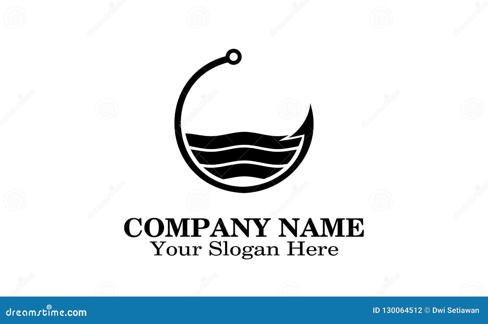 Fish Hook Logo Design Vector Illustration | CartoonDealer.com #130064512