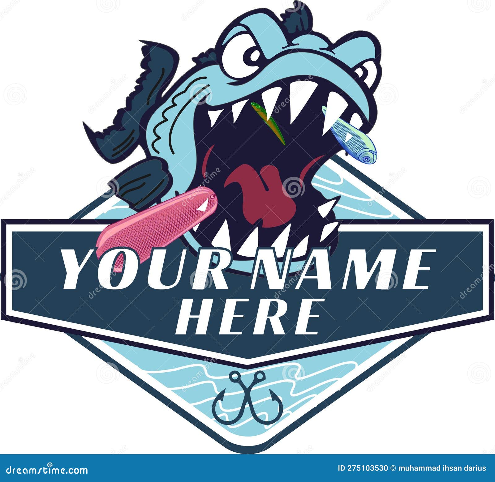 Logo for Fishing Club or Store with Sharp Teeth and Name Text Stock ...