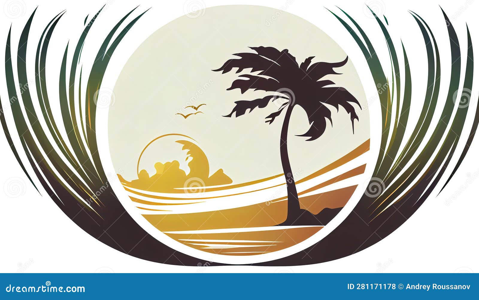 114 Water Wave Logo Palm Tree Stock Photos - Free & Royalty-Free Stock ...