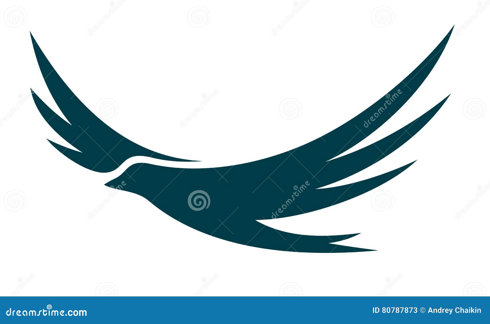 Logo of flying bird. stock vector. Illustration of blue - 80787873