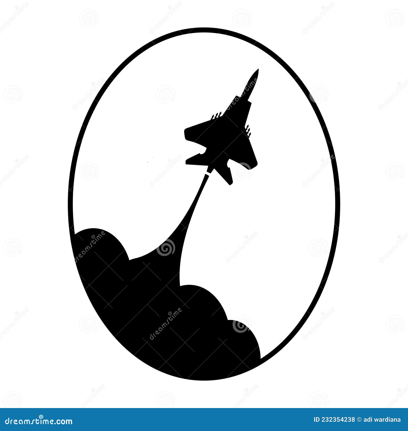 Logo of a Flying Fighter Plane Leaving Smoke. Stock Vector ...