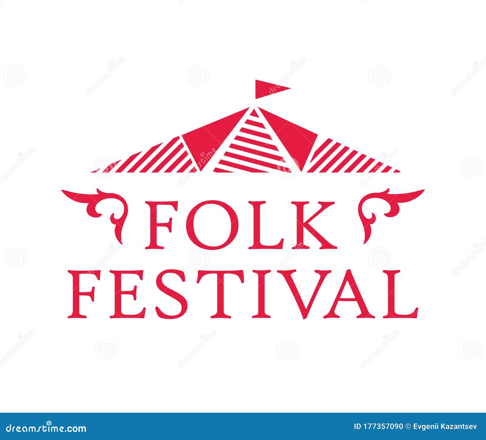 Logo Folk Festival. Vector Sign Stylized Image of a Children`s Carousel ...