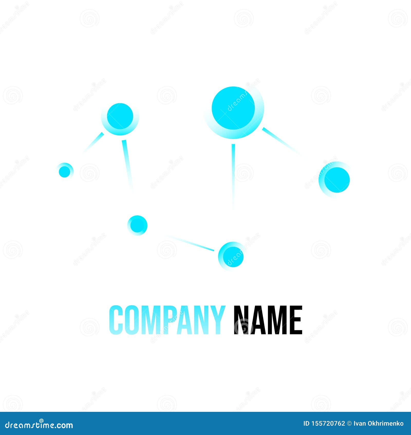 Logo in the Form of an Atomic Compound Stock Vector - Illustration of ...