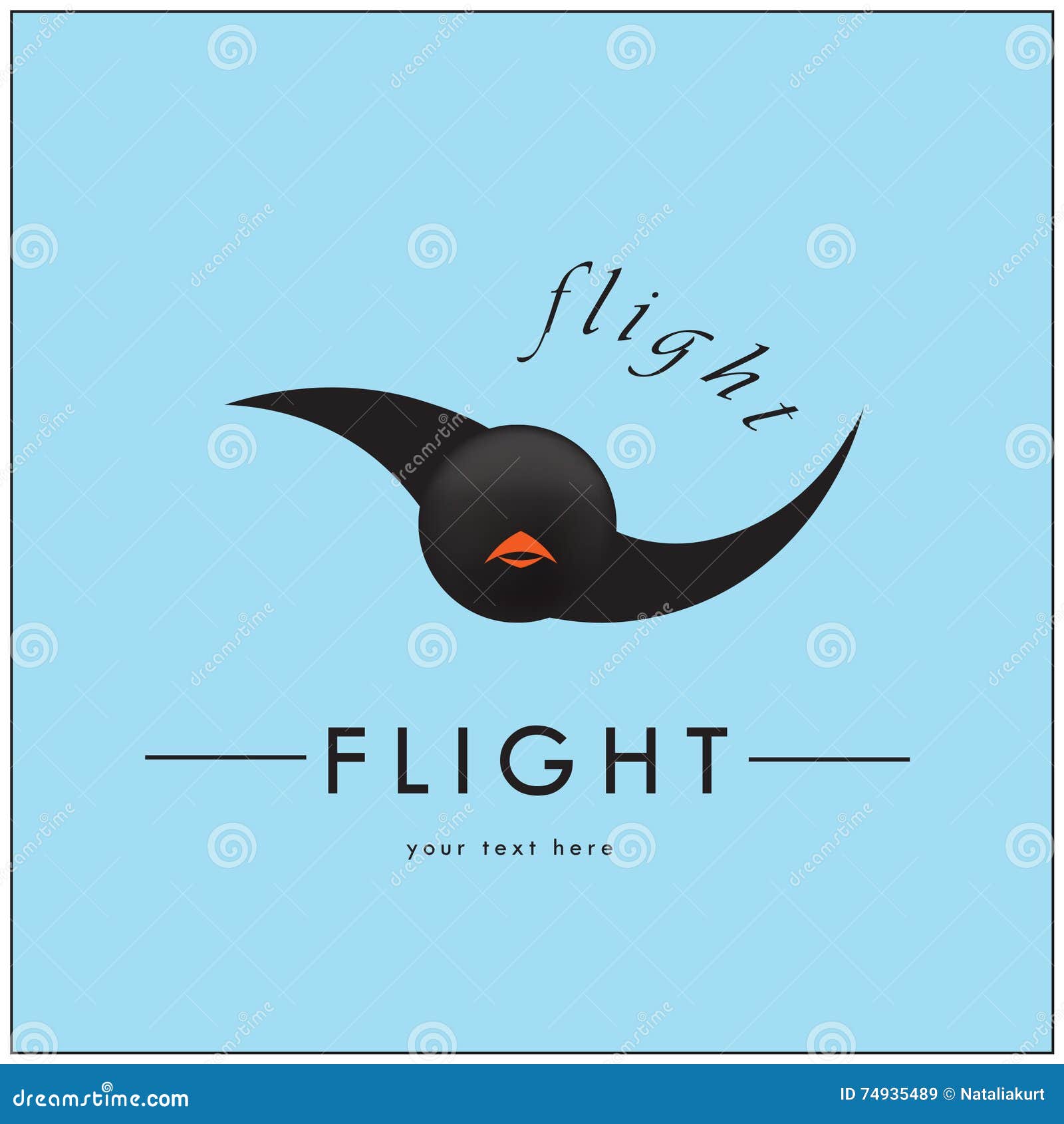 Logo in the Form of a Bird. Stock Vector - Illustration of style, pink ...