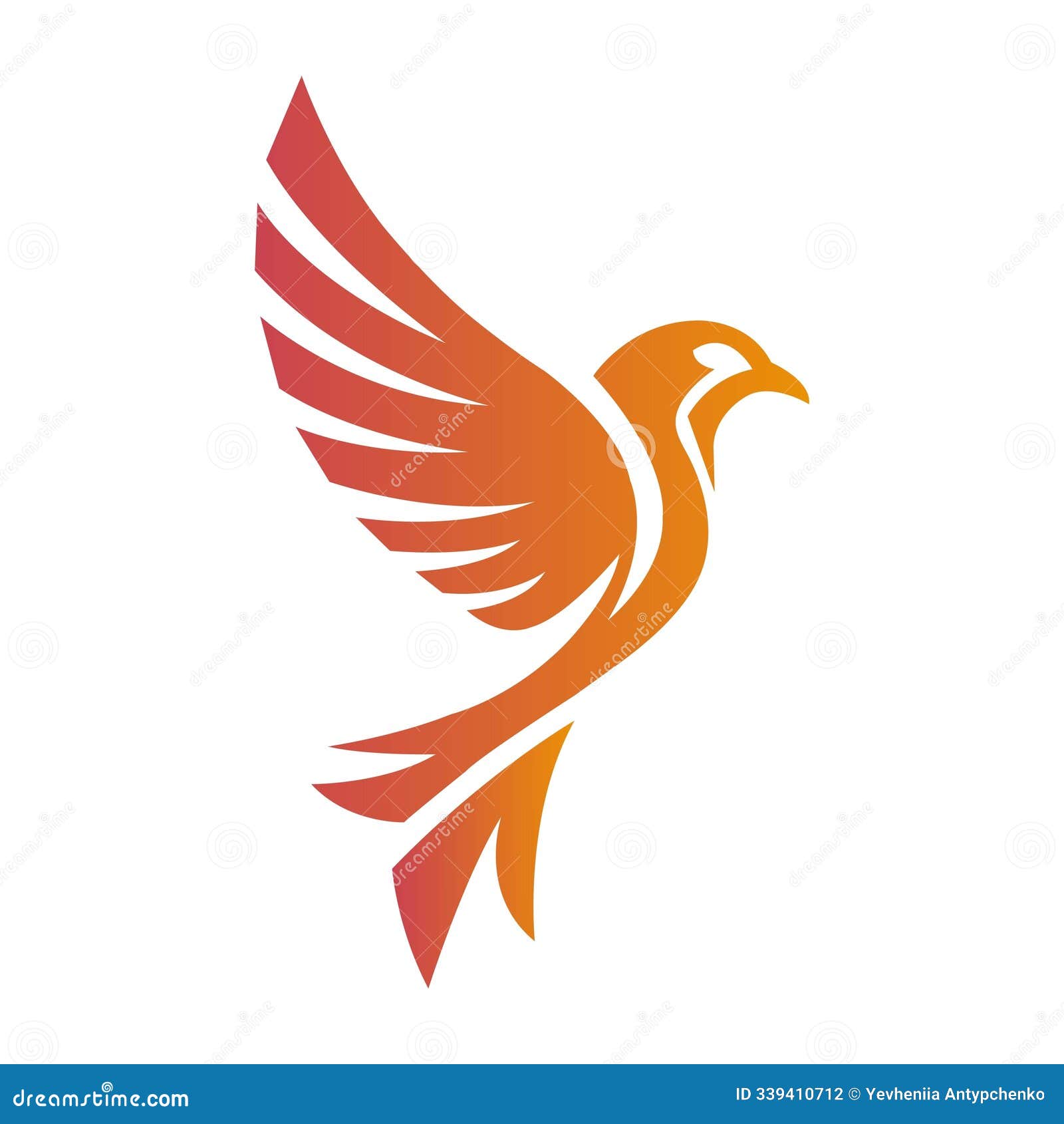 Logo in the Form of a Bird with Widely Spread Wings. Stock Vector ...
