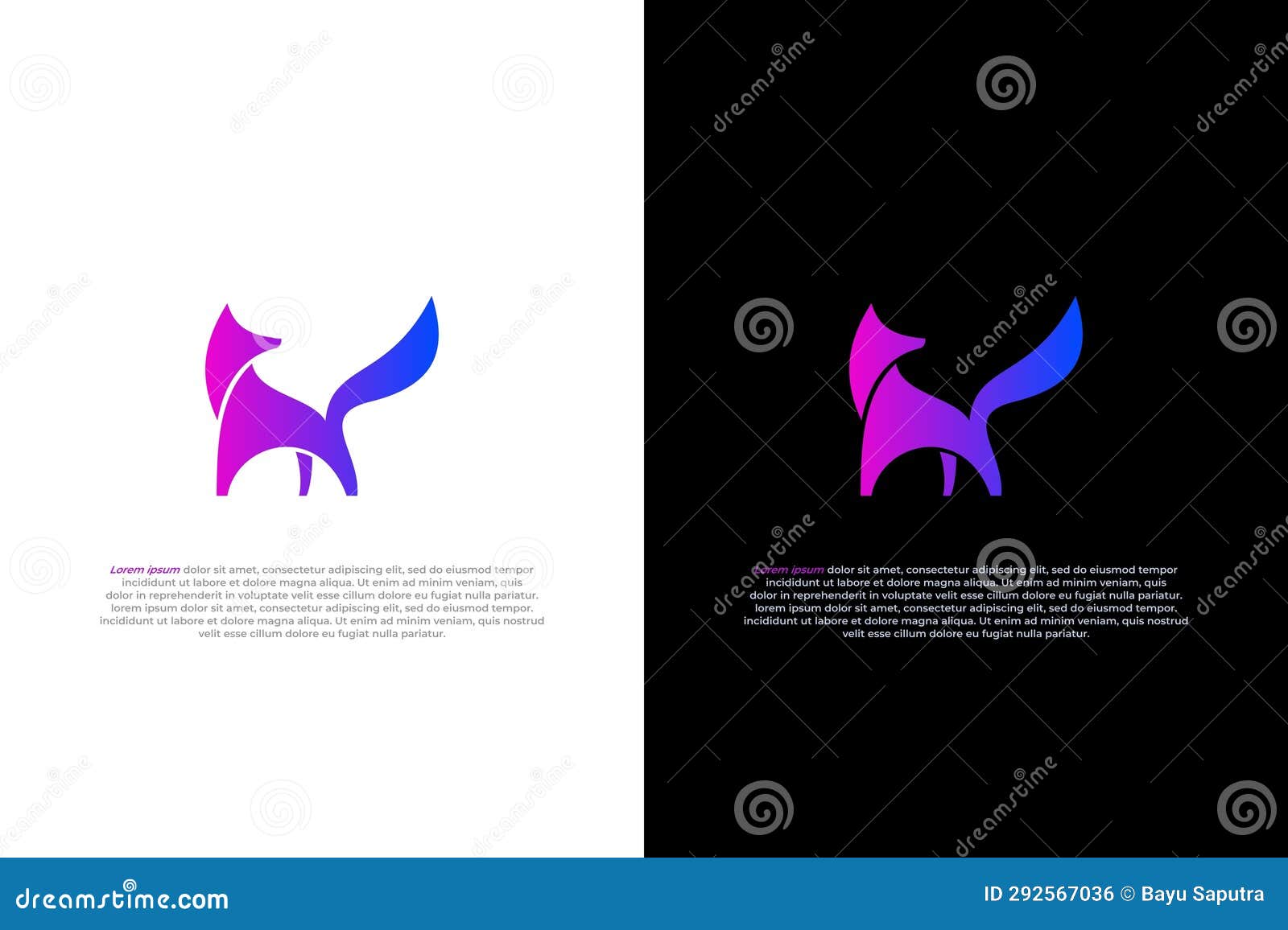 Logo Fox Silhouette Neon Color Stock Vector - Illustration of ...