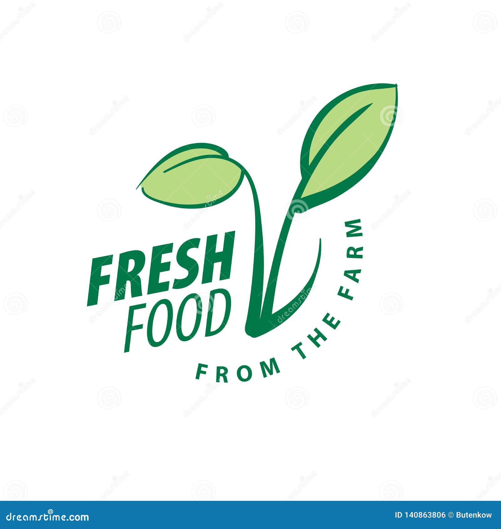Logo Fresh Food from the Farm. Vector Illustration on White Background ...