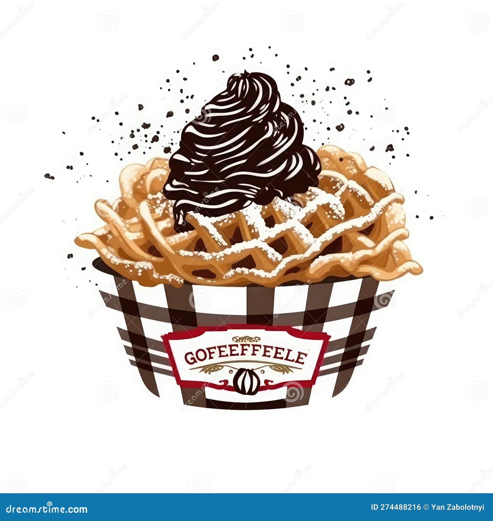 Logo Funnel Cake on White Background Generative AI Stock Illustration ...