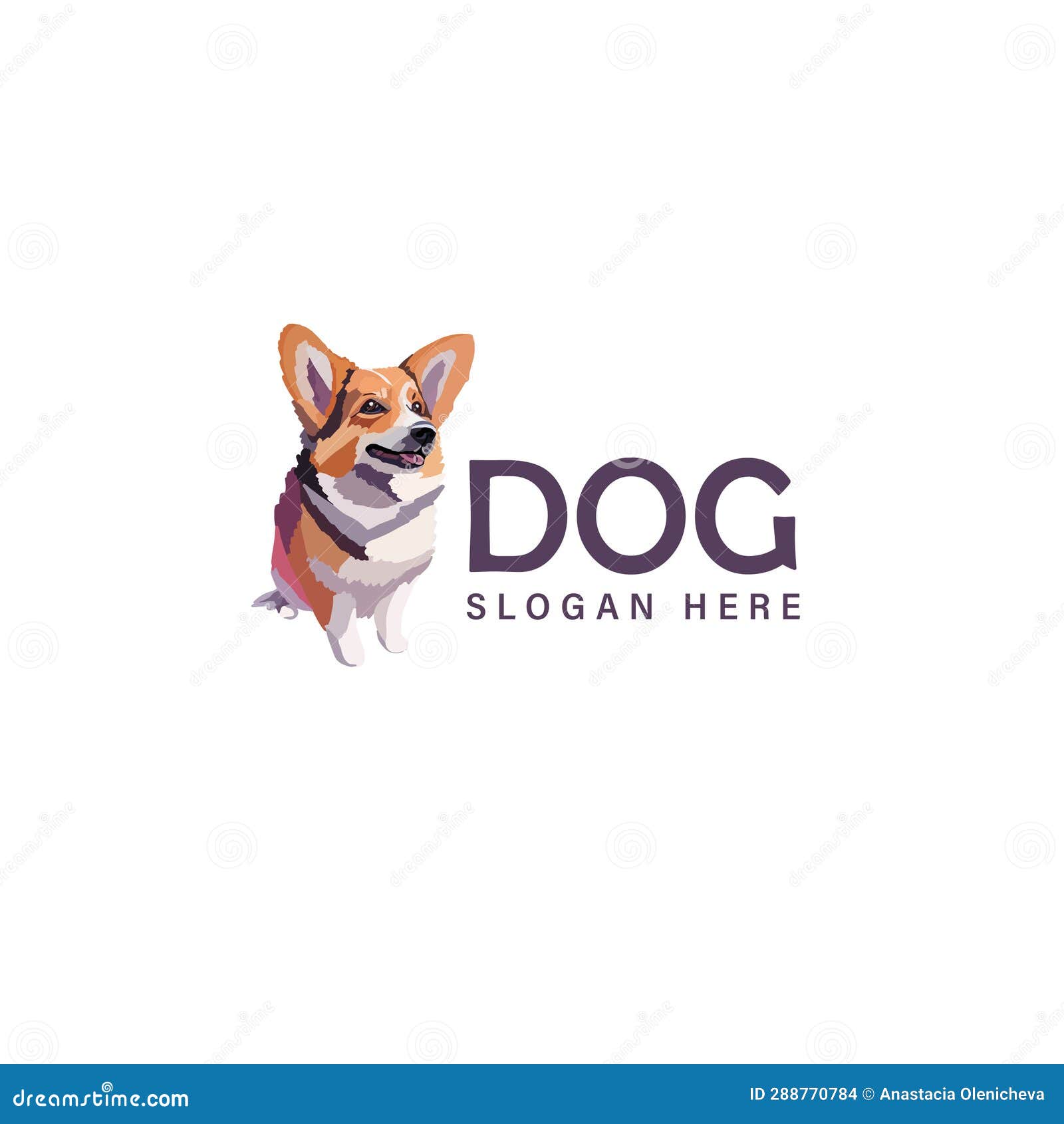 Logo with funny corgi stock vector. Illustration of sign - 288770784