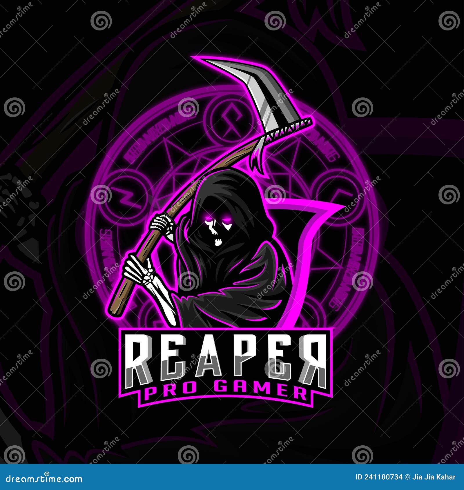 A Logo for Gamers with a Scary Mascot Stock Vector - Illustration of ...