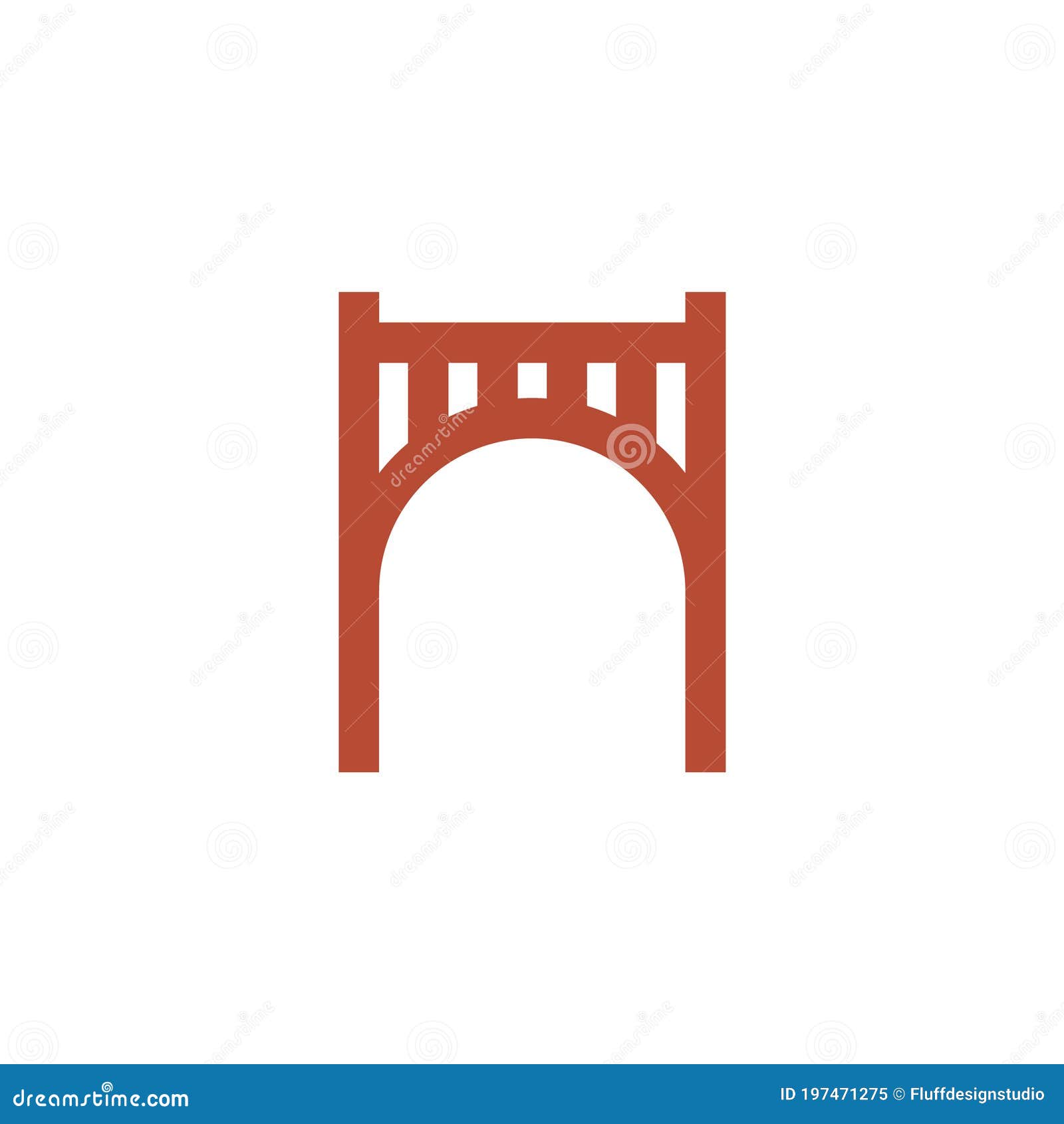 Logo of a Gate or Bridge with Arc Shape Stock Vector - Illustration of ...