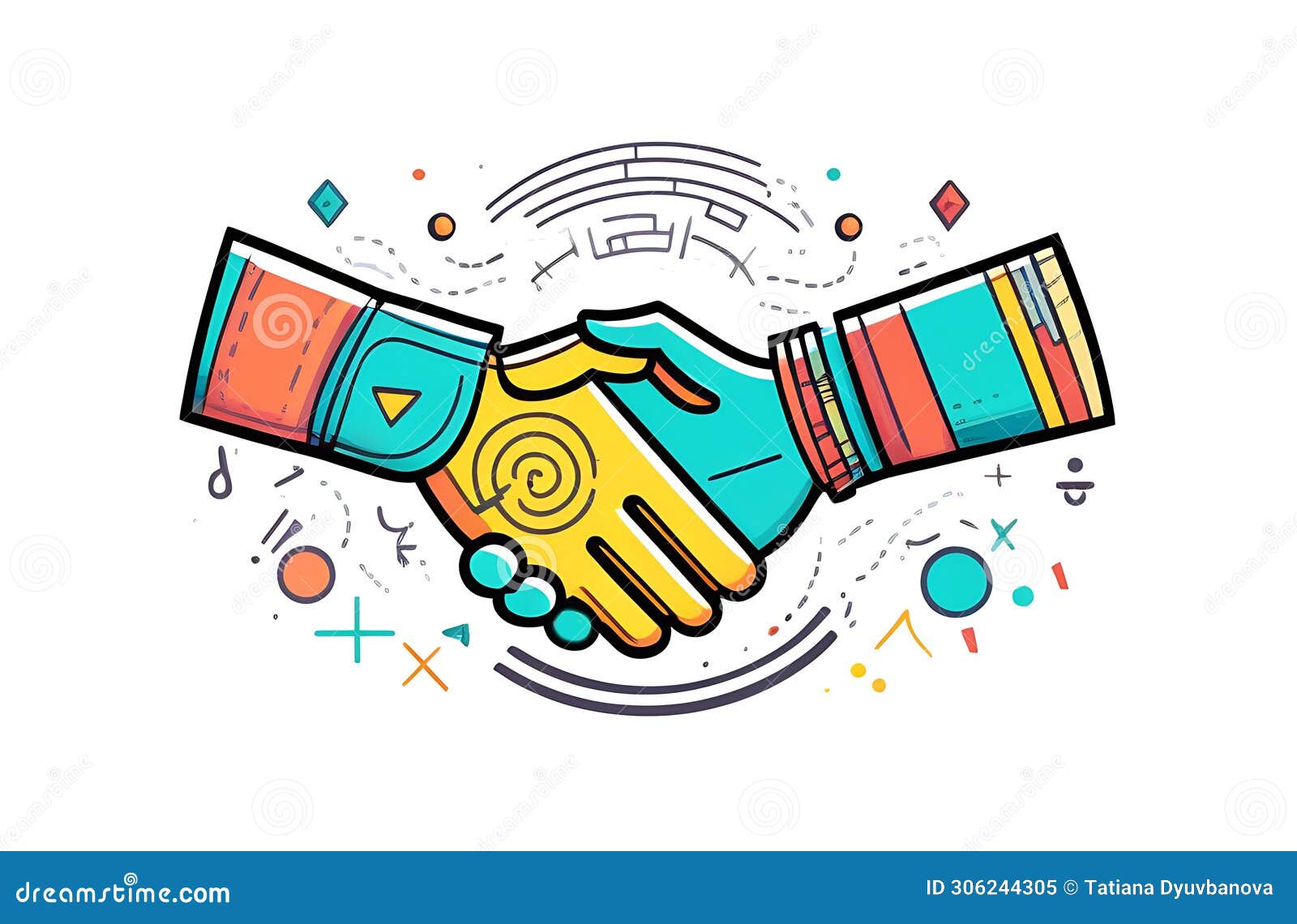 Logo for a Get in Touch Section, Blending an Abstract Handshake and ...