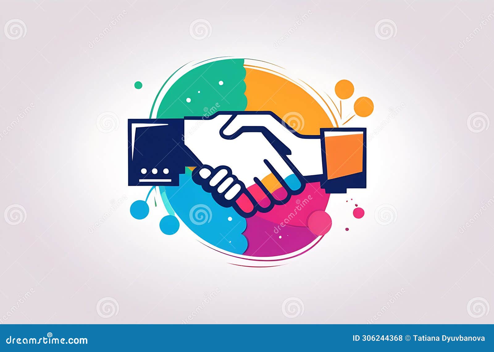 Logo for Get in Touch Section, Blending Abstract Handshake and Digital ...