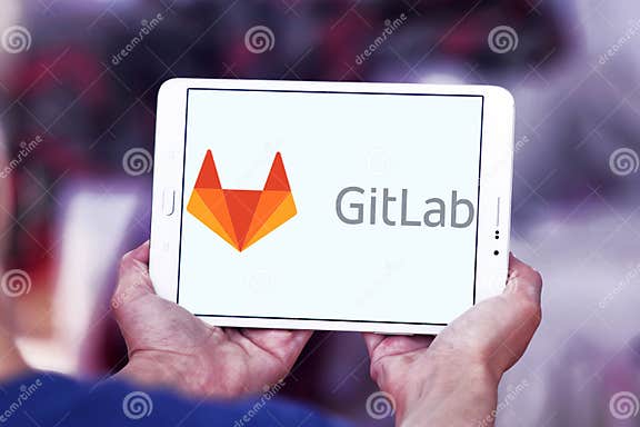 GitLab software logo editorial photo. Image of motto - 118506021
