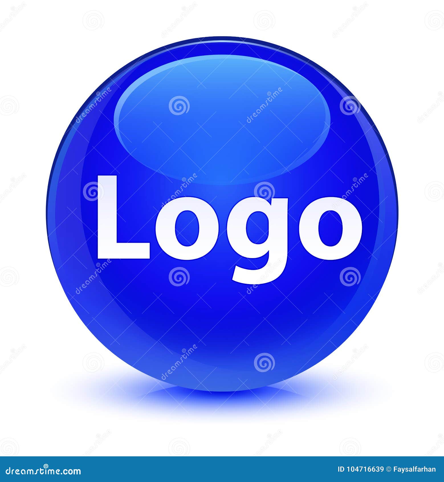 Logo Glassy Blue Round Button Stock Illustration - Illustration of ...
