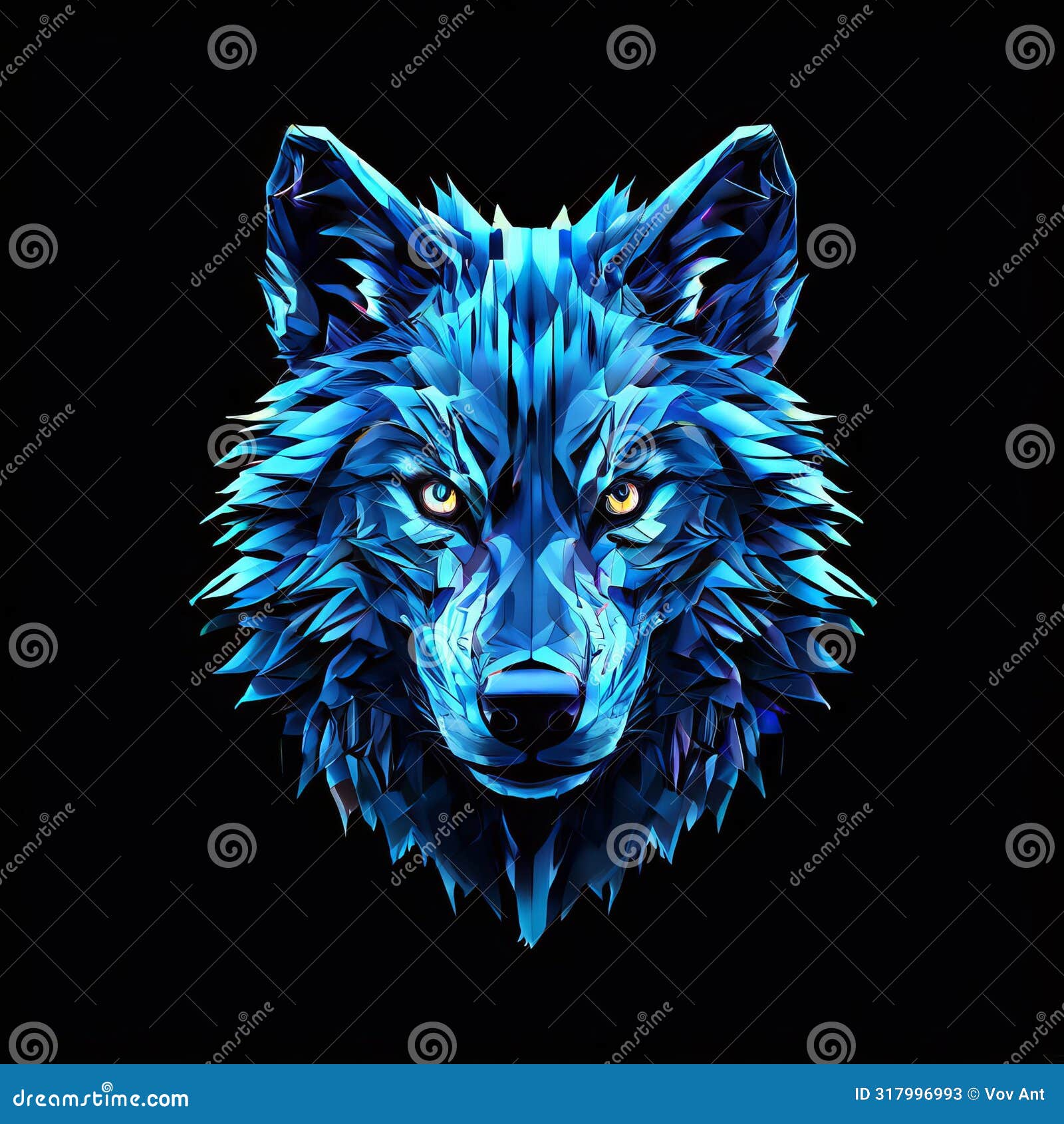 A Logo Of A Glitchy Digital Wolf With Pixelated Patterns K Uhd Royalty ...