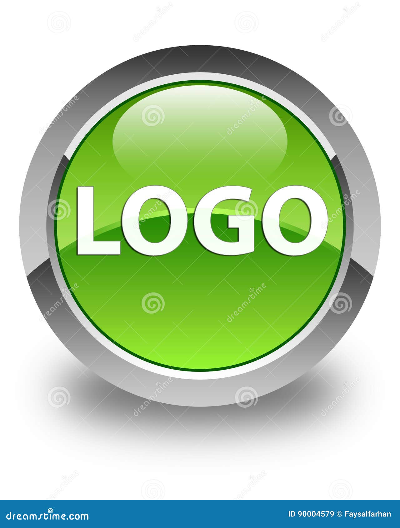 Logo Glossy Green Round Button Stock Illustration - Illustration of ...