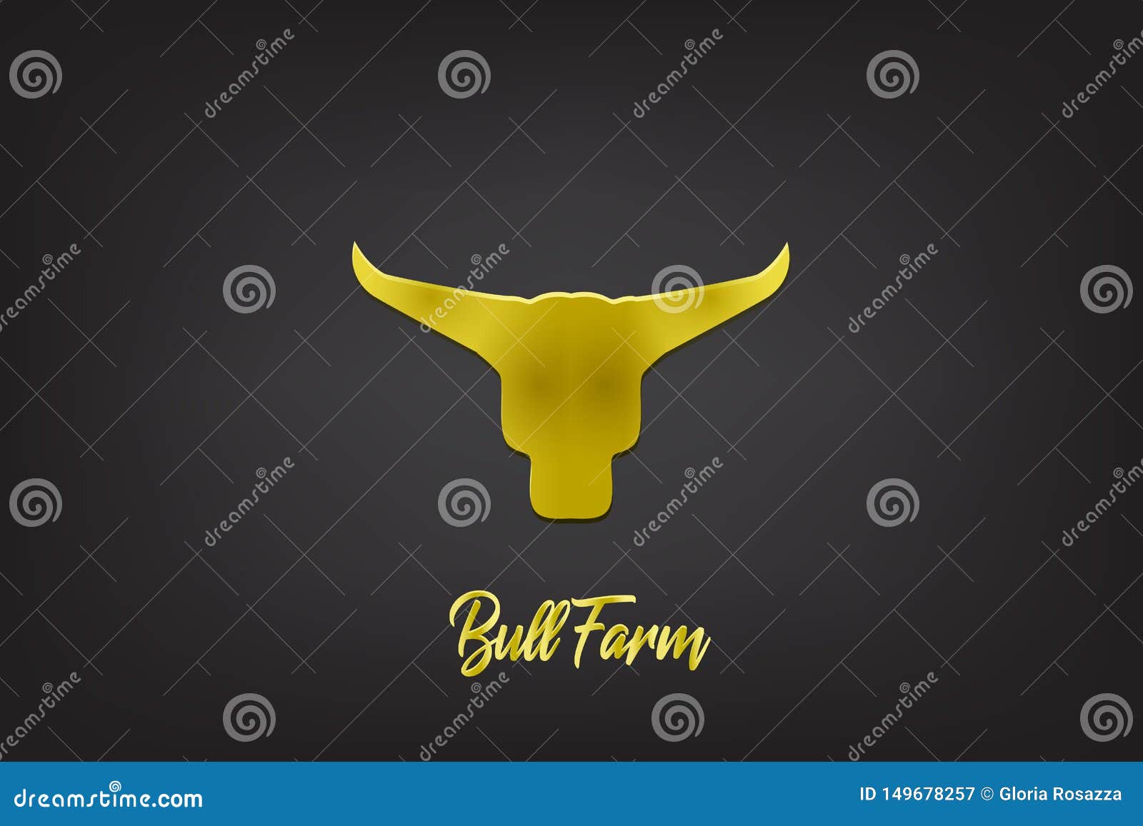 Logo Gold Bull Head Vector Image Stock Vector - Illustration of bull ...