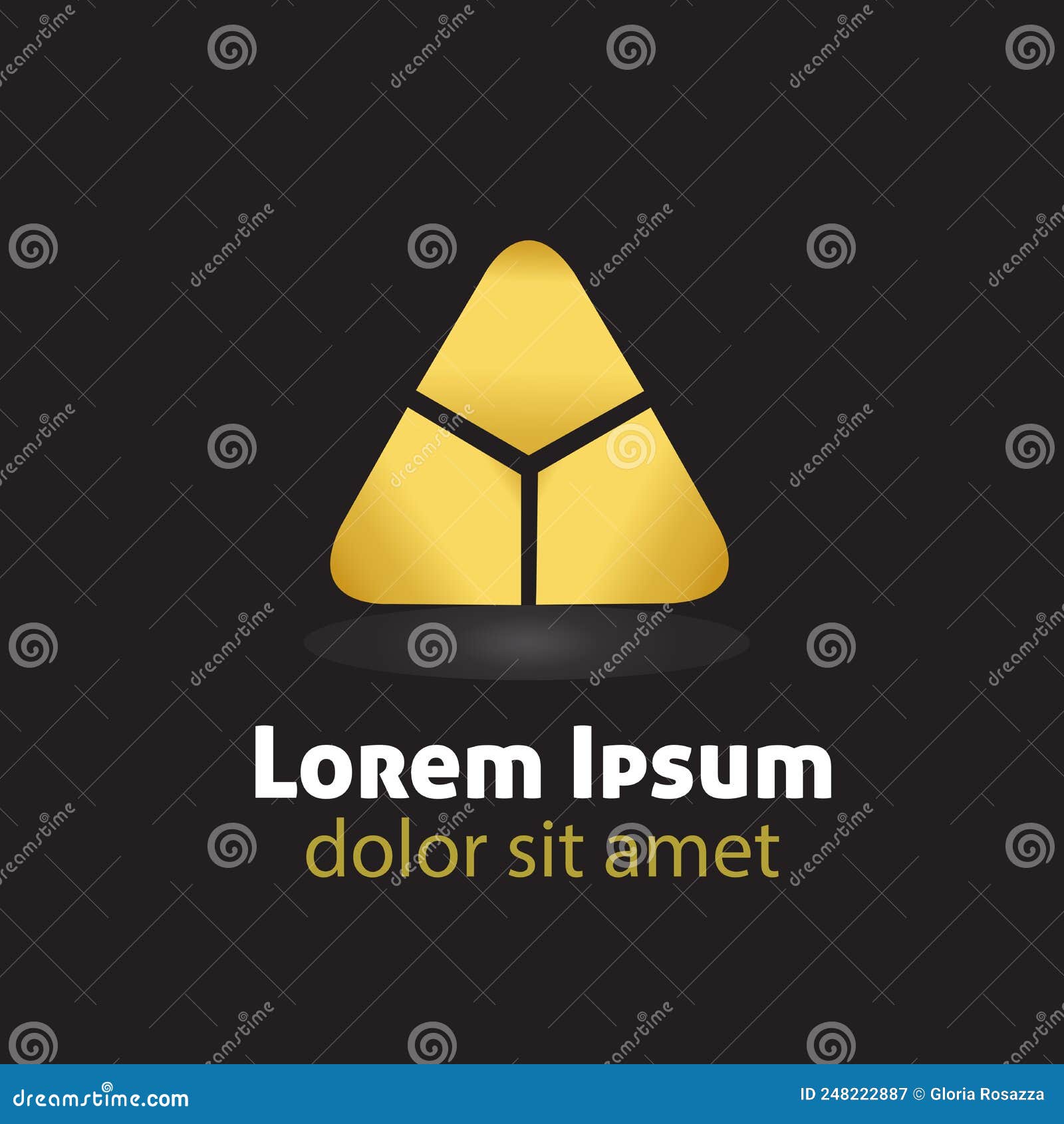 Logo Gold Graphic Abstract Triangle Vector Design Stock Vector ...