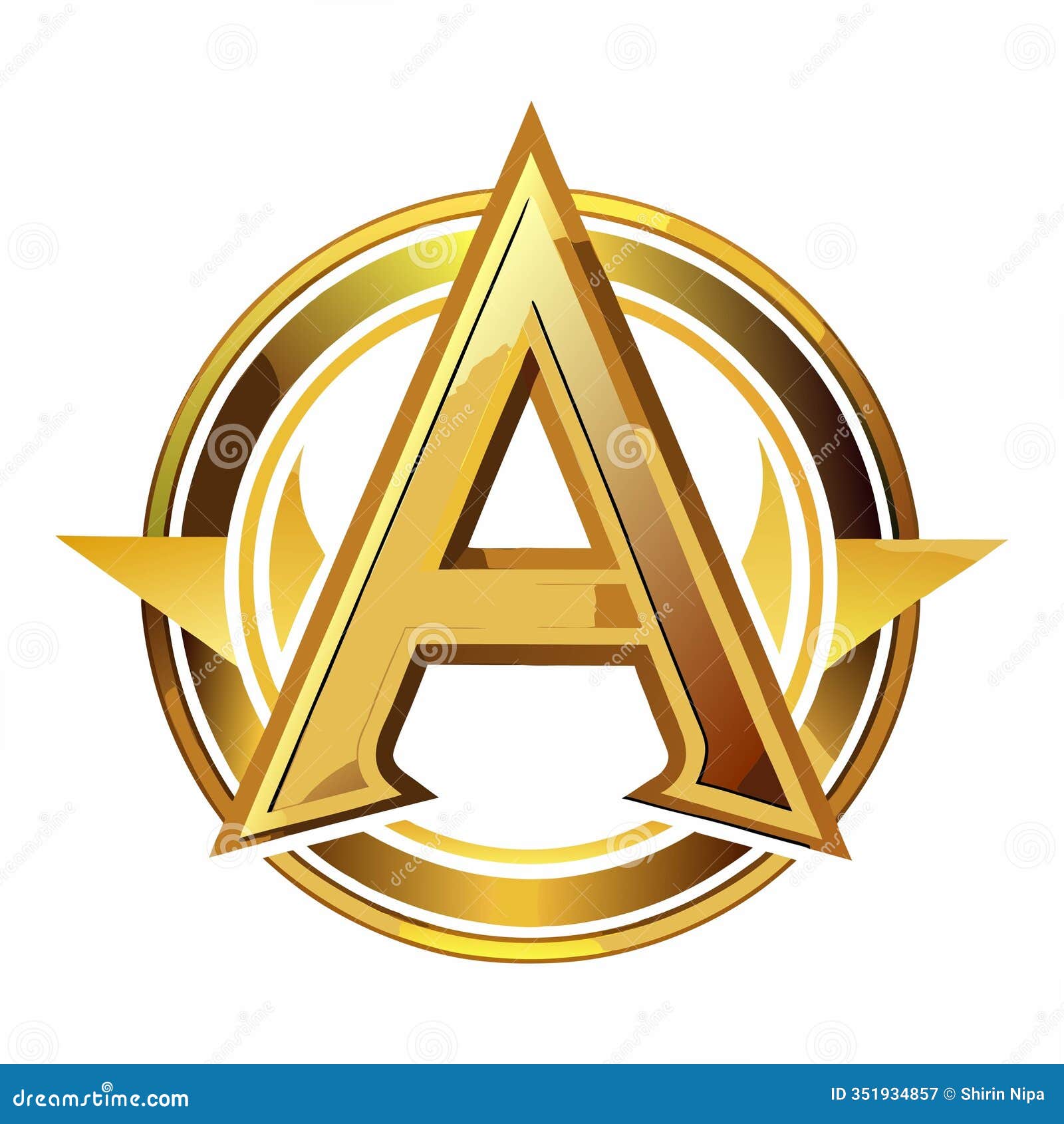 A Logo with a Gold Letter a and a Gold Letter Stock Illustration ...