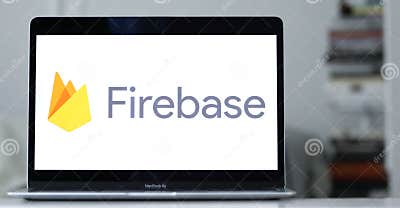 Logo of Google Firebase Displayed on the Screen of a Laptop Editorial ...