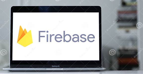Logo of Google Firebase Displayed on the Screen of a Laptop Editorial ...