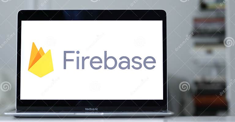 Logo of Google Firebase Displayed on the Screen of a Laptop Editorial ...