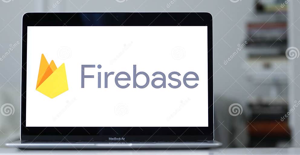 Logo of Google Firebase Displayed on the Screen of a Laptop Editorial ...