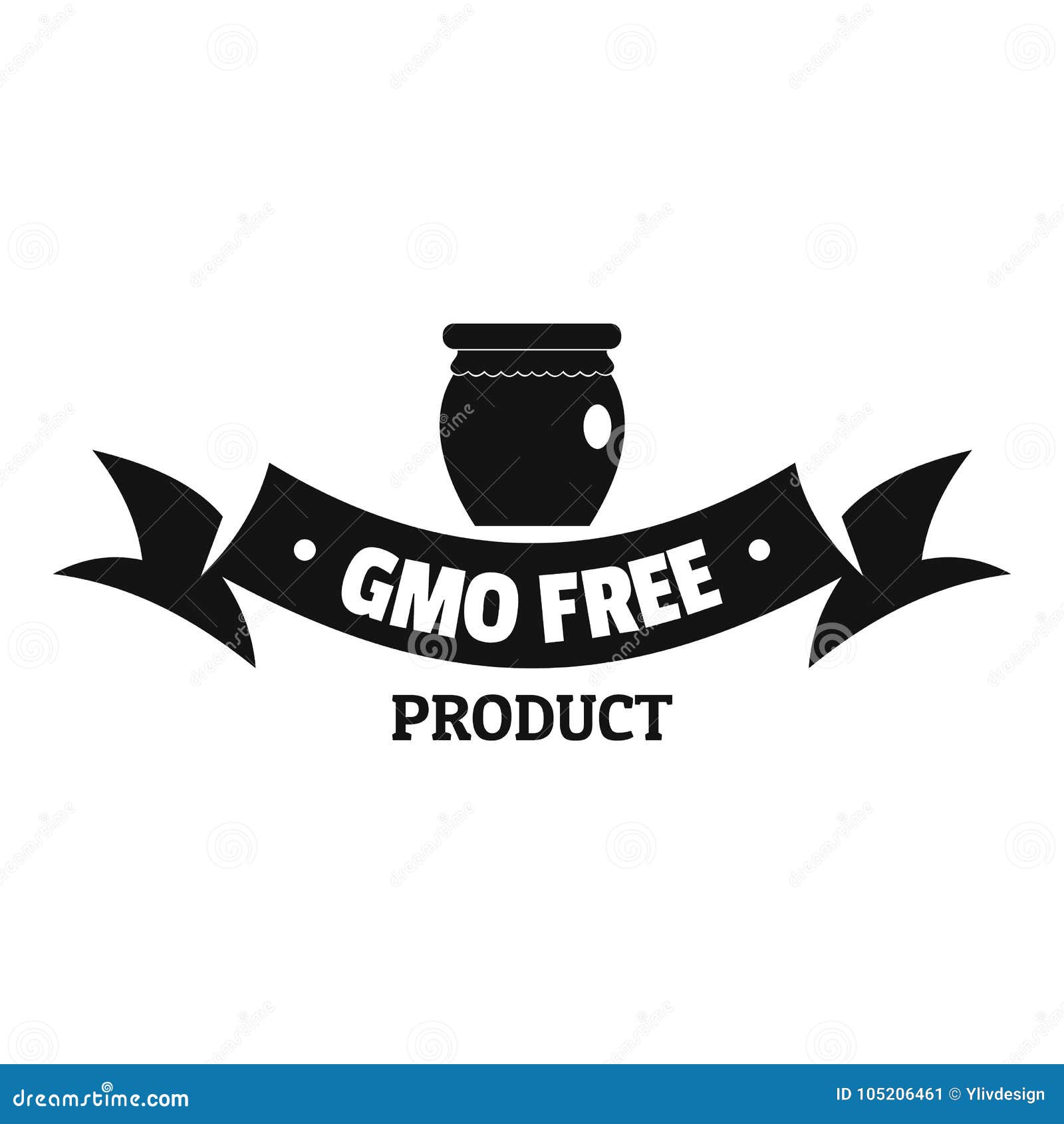 Logo Gratuit De Label D'OGM, Style Noir Simple Illustration de Vecteur ...