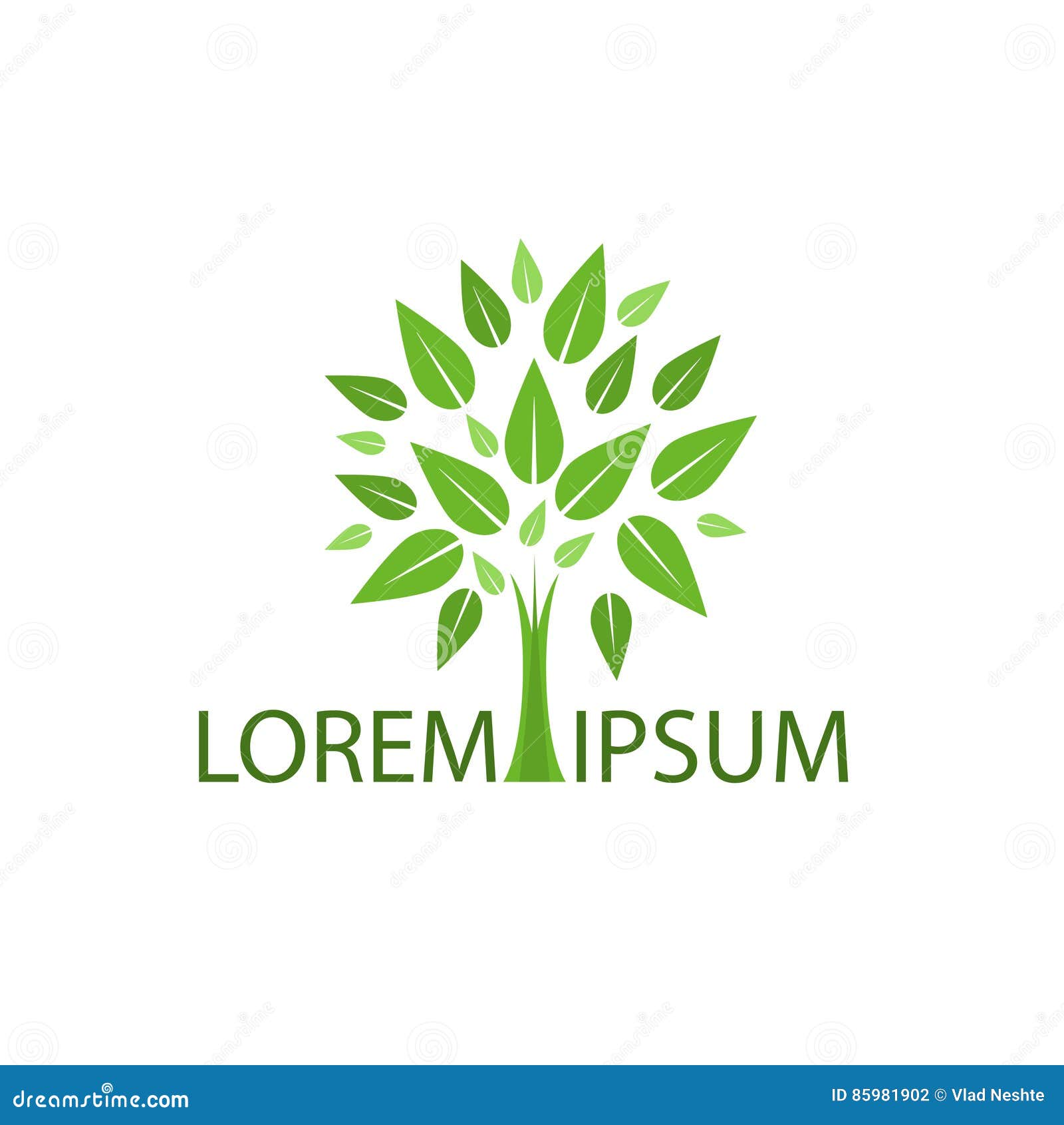 Logo of green tree or icon stock vector. Illustration of element - 85981902