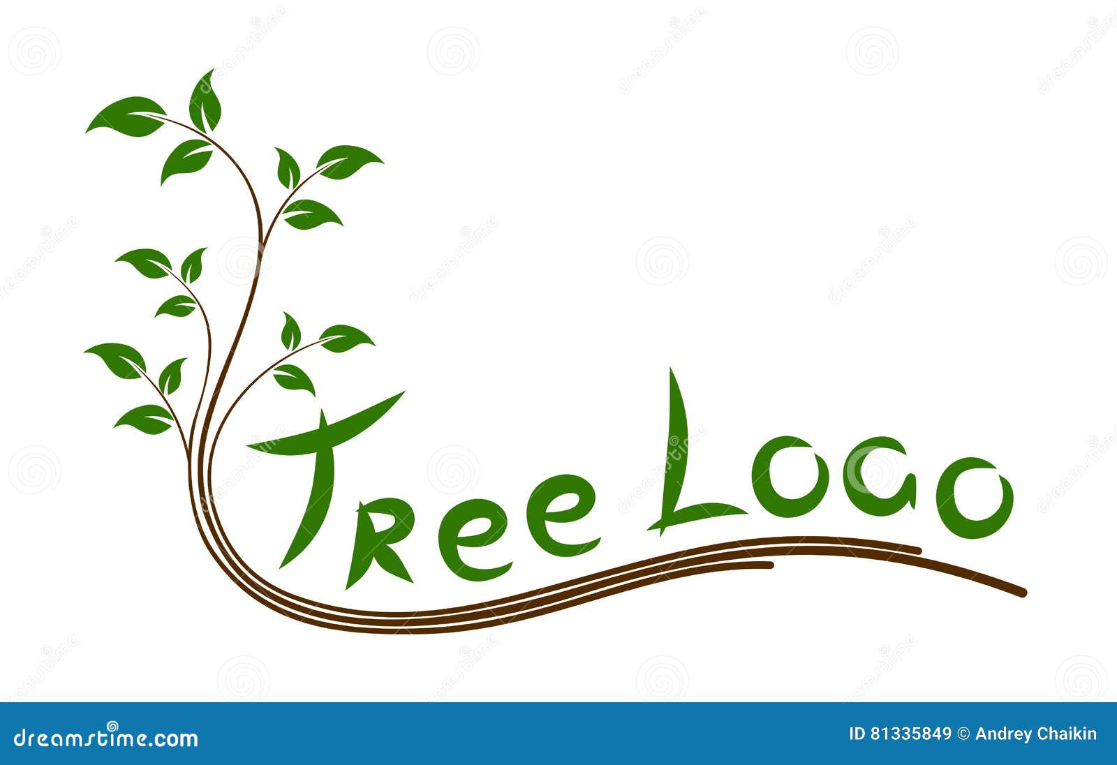 Logo Green Tree. Cartoon Vector | CartoonDealer.com #81335849