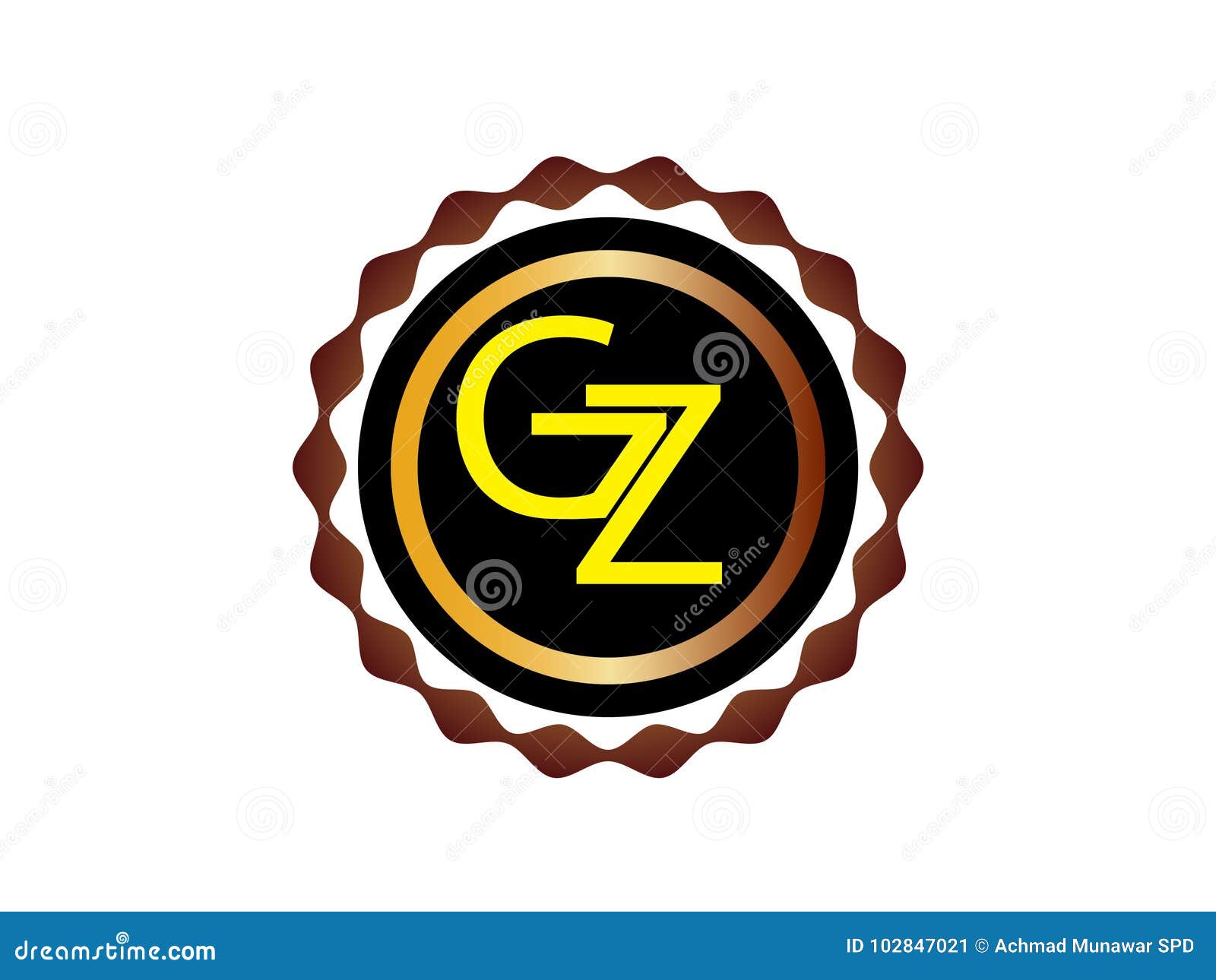 Letter GZ logo vector stock vector. Illustration of wave - 102847021