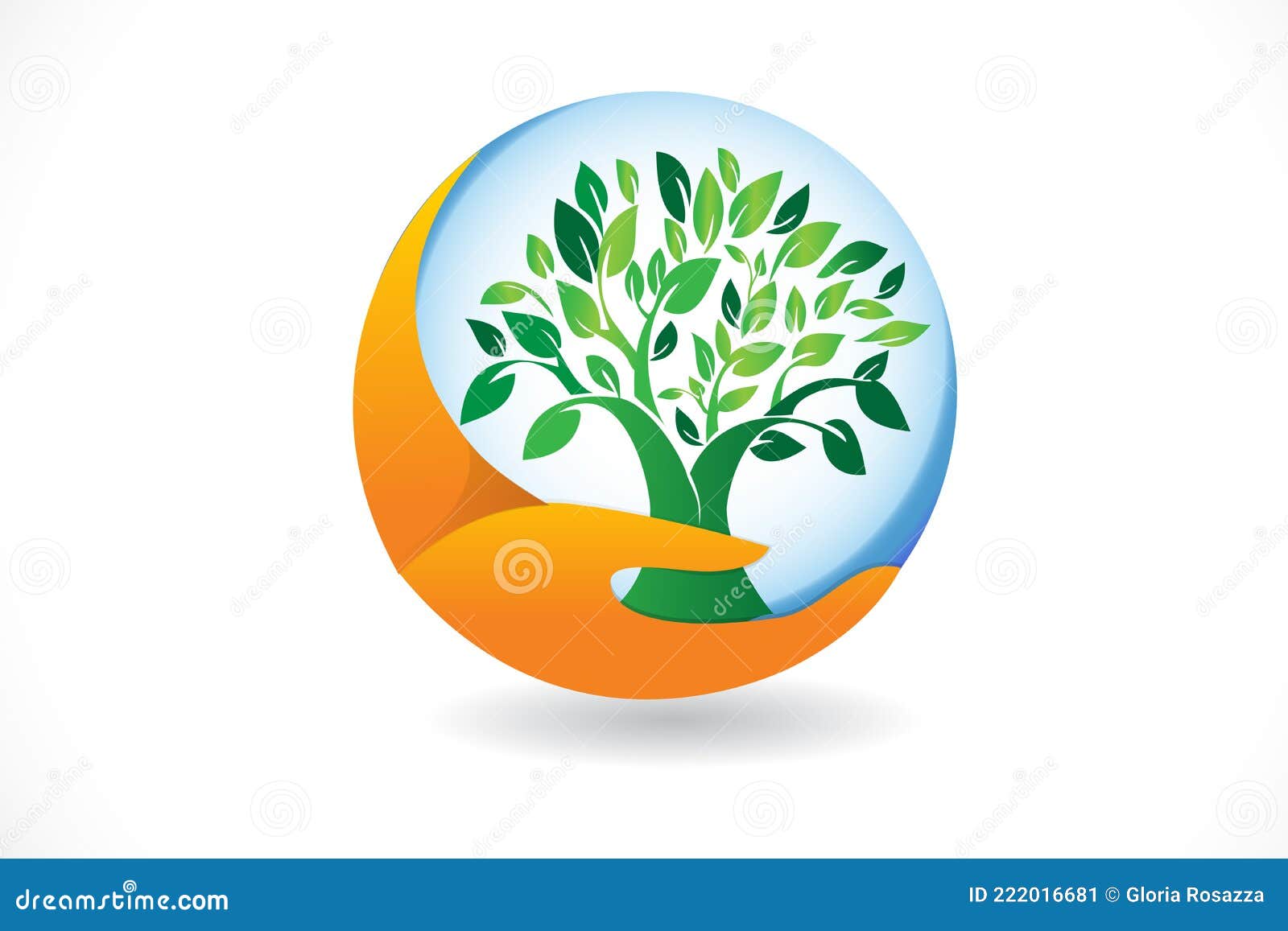 Logo Hand Care a Tree Icon Vector Stock Vector - Illustration of earth ...