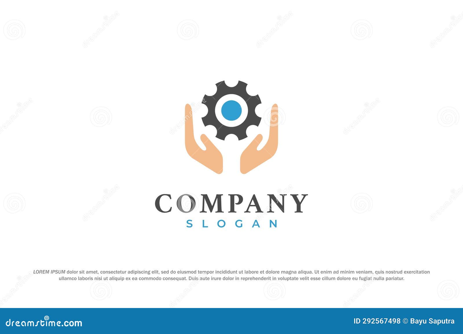 Logo Hand with Gear Mechanical Stock Illustration - Illustration of ...