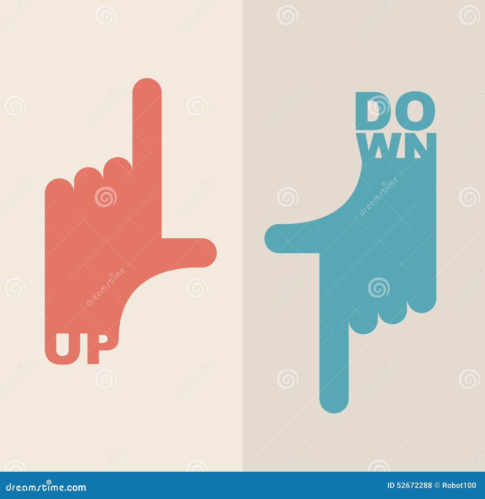 Logo Hand. Shows Direction Up and Down Stock Vector - Illustration of ...