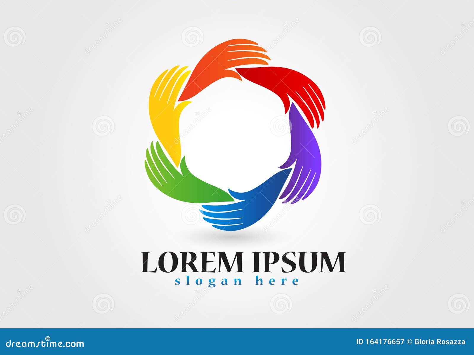 Logo hands in a circle stock vector. Illustration of friendship - 164176657