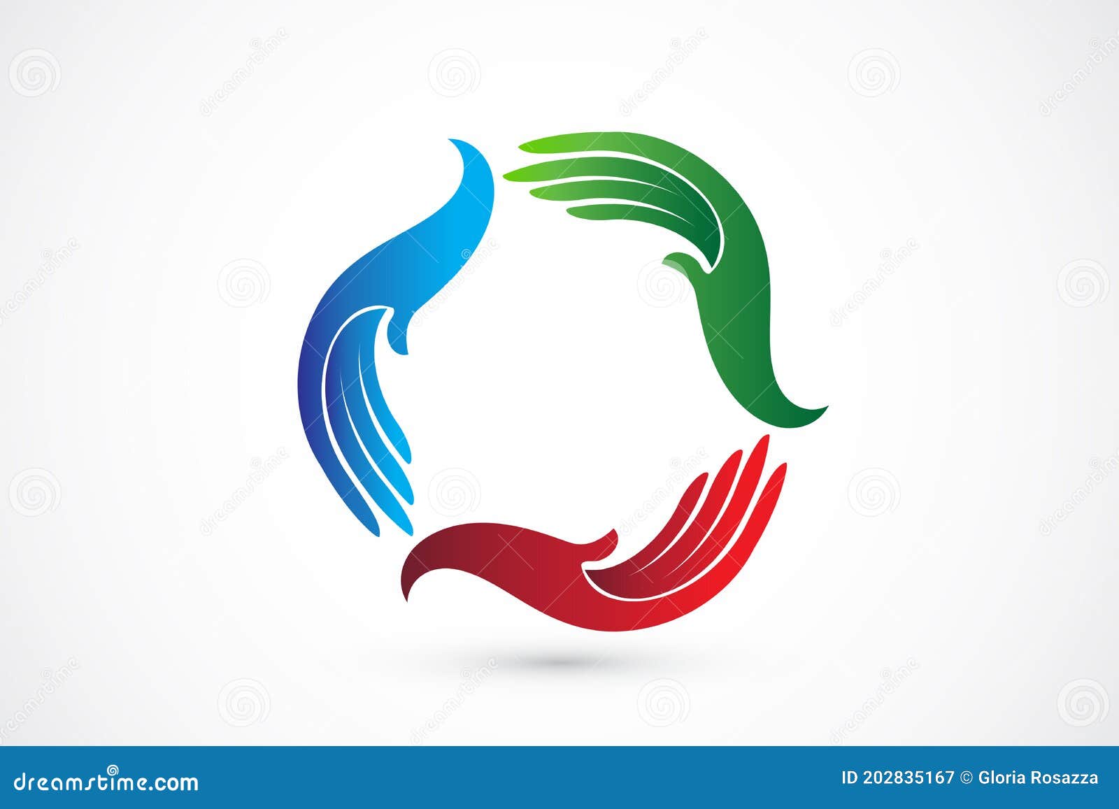 Logo Hands Teamwork People Vector Image Stock Vector - Illustration of ...