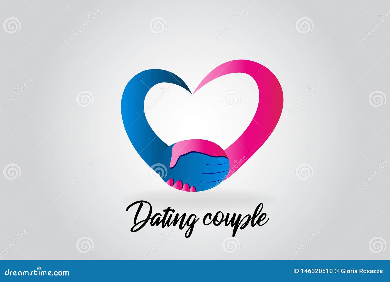 Logo Handshake Love Heart Couple People Vector Illustration ...